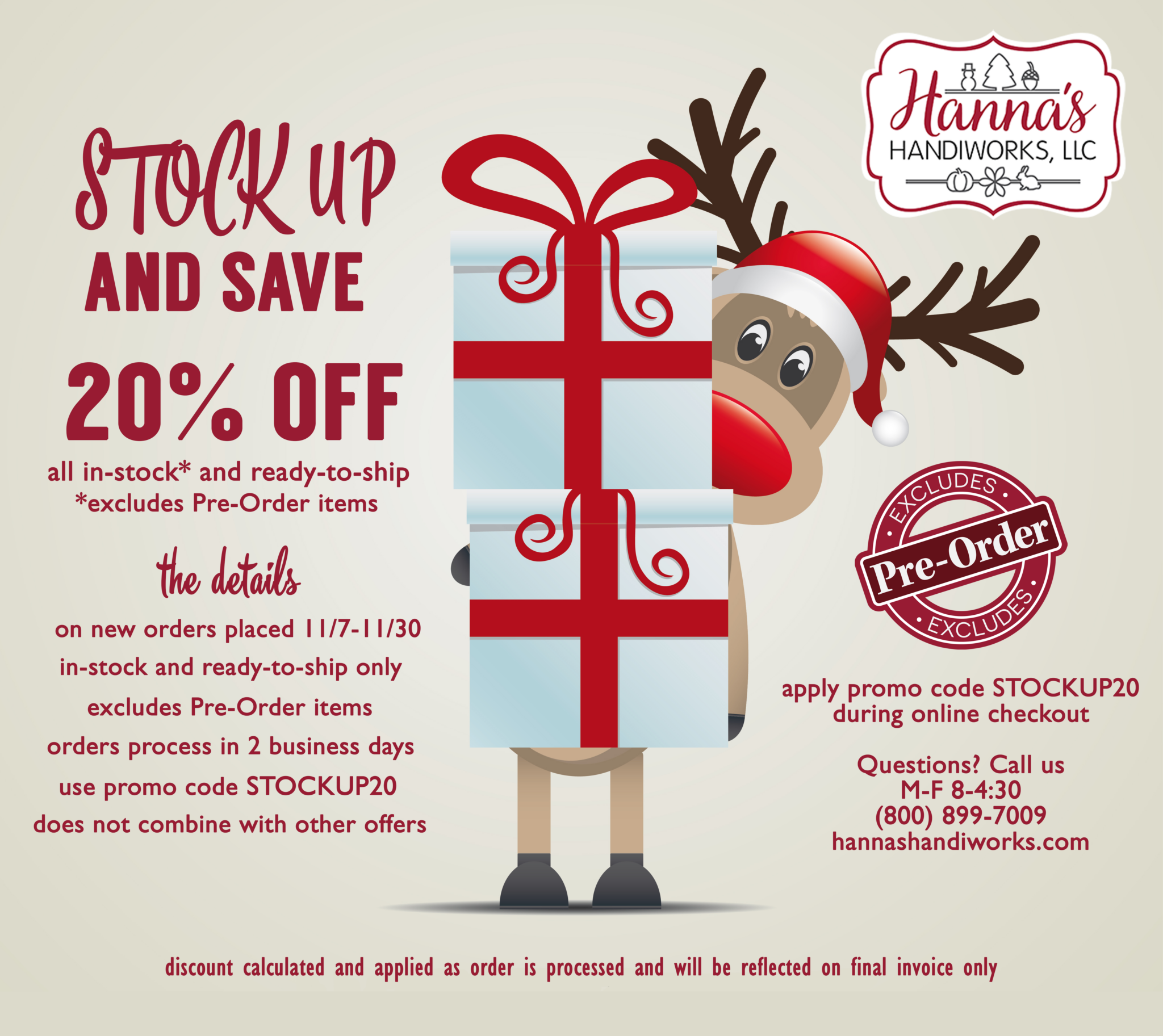 Limited Time Offer | 20% Off In-Stock* and Ready-to-Ship Merchandise on ...