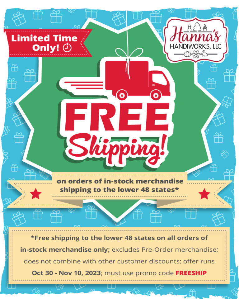 Free Shipping Offer - Limited Time Only - Hanna's Handiworks Blog