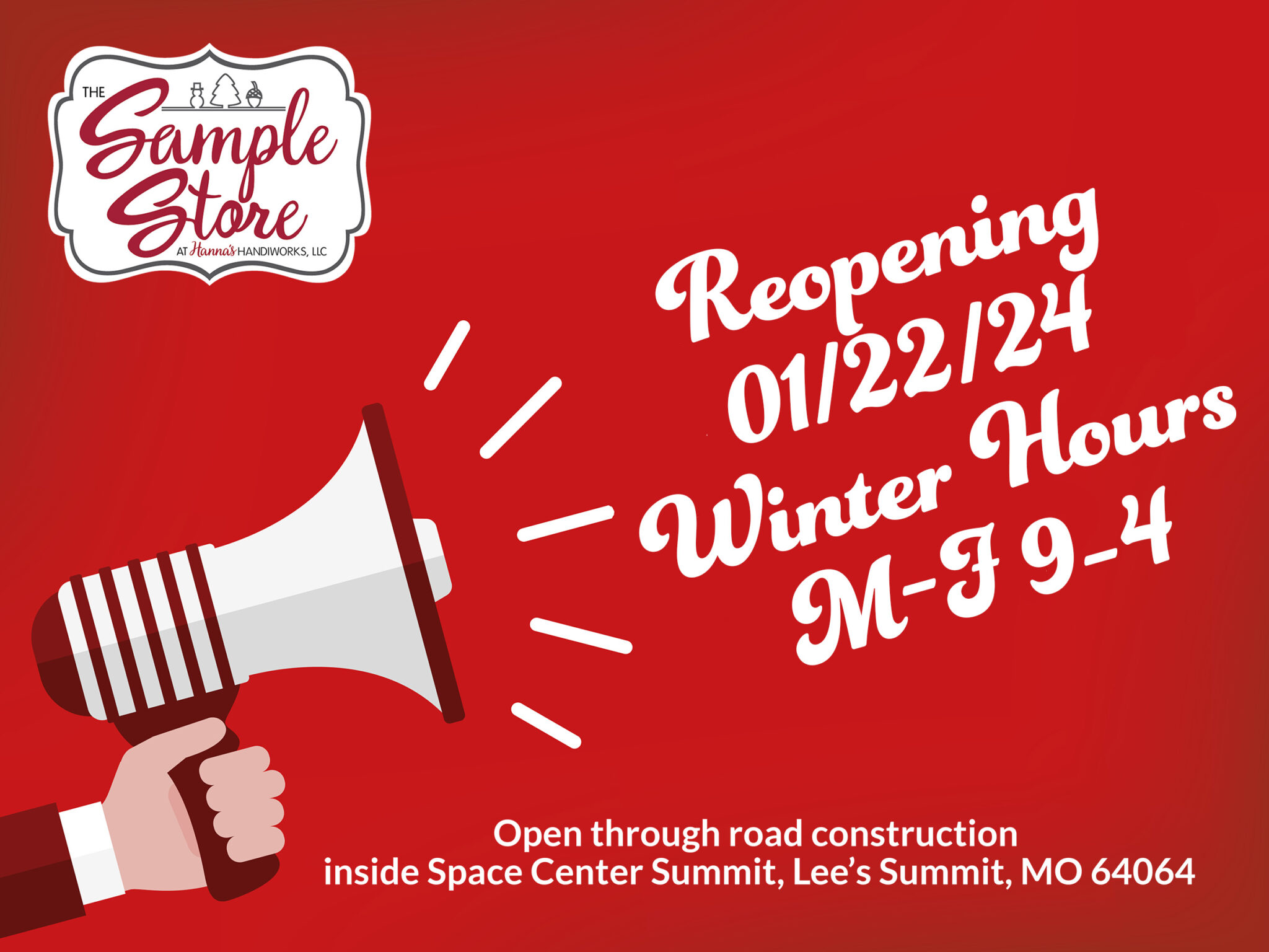 Sample Store Opening for 2024 on Jan 22nd - Hanna's Handiworks Blog