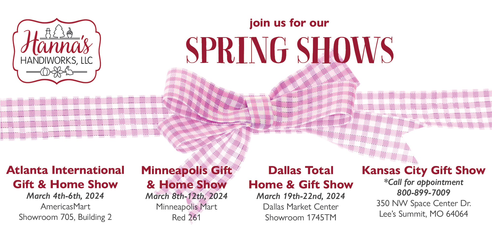 Join Us for Our Spring 2024 Shows - Hanna's Handiworks Blog