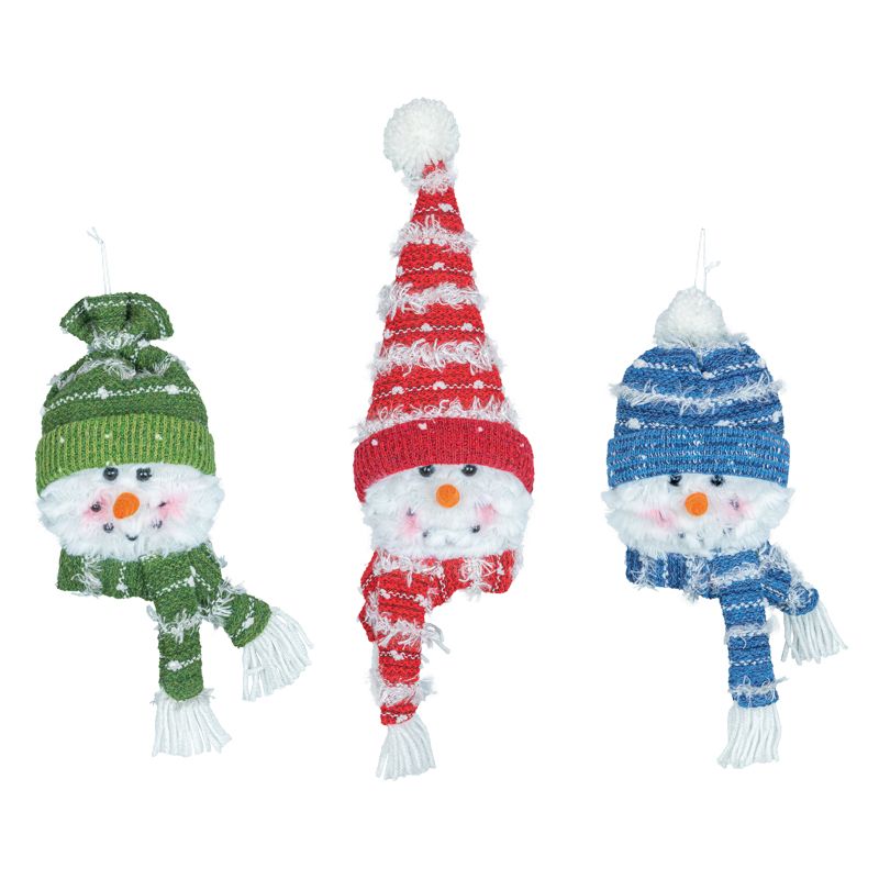 Christmas Cheer Snowman Ornament 3 Asst | Hanna's Handiworks