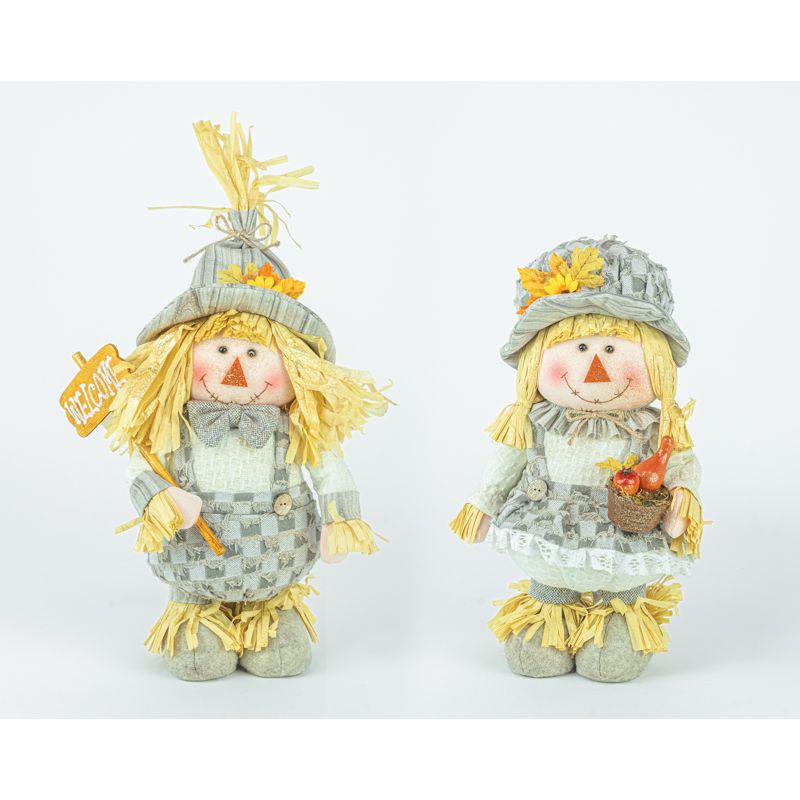 Gray Fall Scarecrow Stander 2 Asst | Hanna's Handiworks