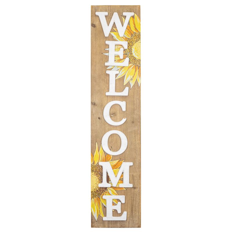 Sunflower Welcome Vertical Hanger | Hanna's Handiworks