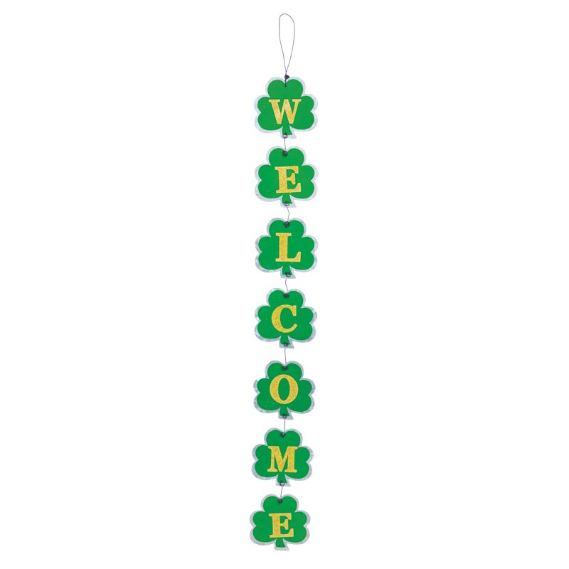 Shamrock Welcome Vertical Hanger | Hanna's Handiworks