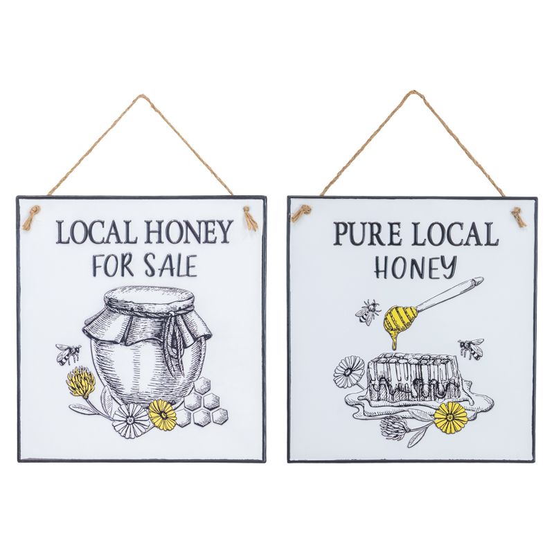 Local Honey Square Metal Sign 2 Asst. | Hanna's Handiworks