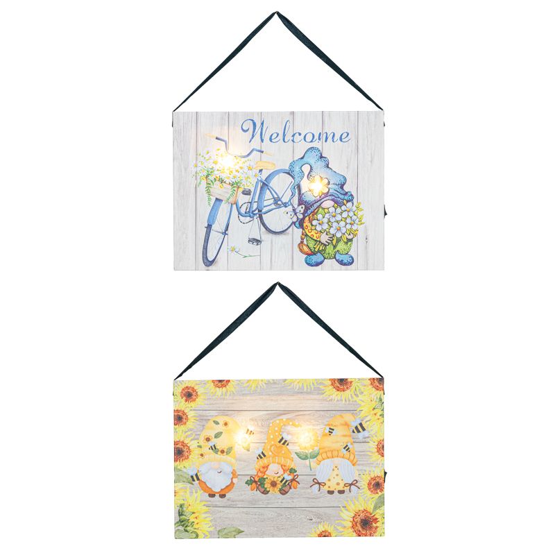 Bees and Bikes Springtime Canvas with LED 2 Asst | Hanna's Handiworks