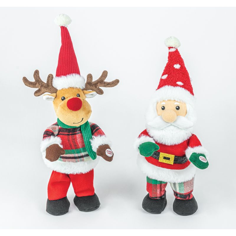 Singing Dancing Santa and Reindeer 2 Asst | Hanna's Handiworks