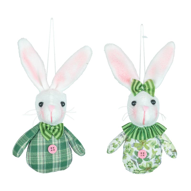 Gentle Green Bunny Ornament 2 Asst | Hanna's Handiworks