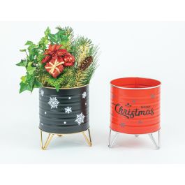 Red and Black Snowflake Container 2 Asst | Hanna's Handiworks