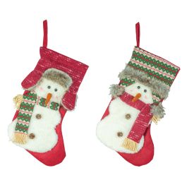 Furry Hat Snowman Stocking 2 Asst | Hanna's Handiworks