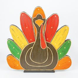 Wooden Turkey Stander with Lights | Hanna's Handiworks