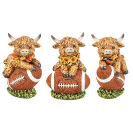 Football Mounted Highland Cow 3 Asst | Hanna's Handiworks