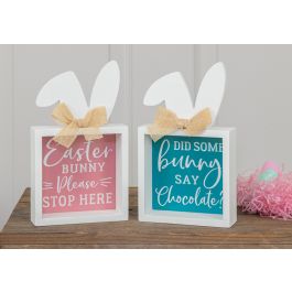 Bunny Block Shelf Sitter 2 Asst | Hanna's Handiworks