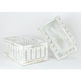 Rustic White Wood Crate 2 Piece Set | Hanna's Handiworks