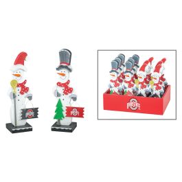 Ohio State Chunky Snowman Ornament 2 Asst | Hanna's Handiworks