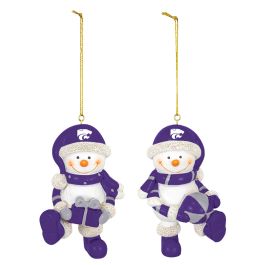 Kansas State Resin Snowman Ornament 2-Piece Set | Hanna's Handiworks