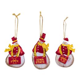 Iowa State Metal Snowman Ornament 3 Asst | Hanna's Handiworks