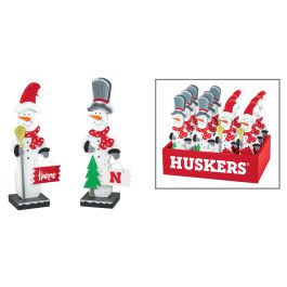 Nebraska Chunky Snowman Ornament 2 Asst | Hanna's Handiworks
